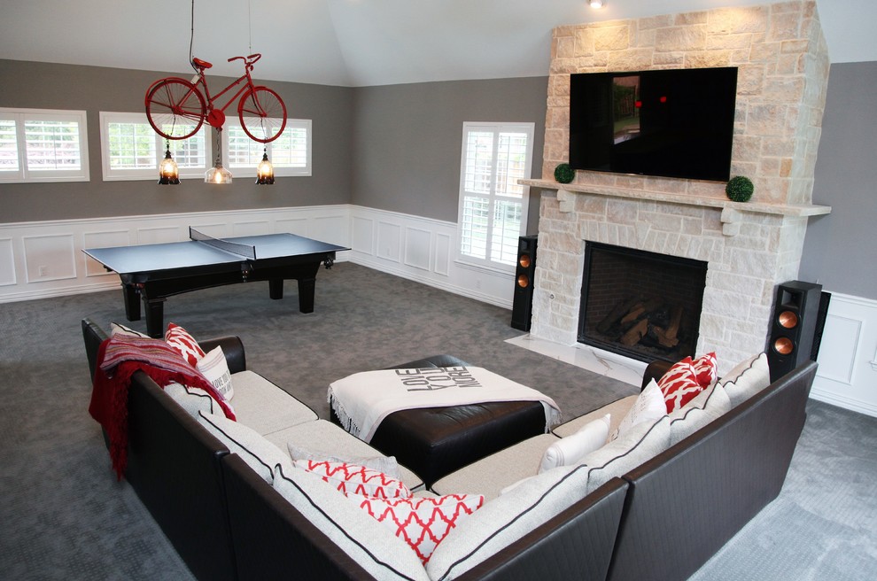 Southlake Game Room/Bath Addition - Transitional - Family Room - Dallas ...