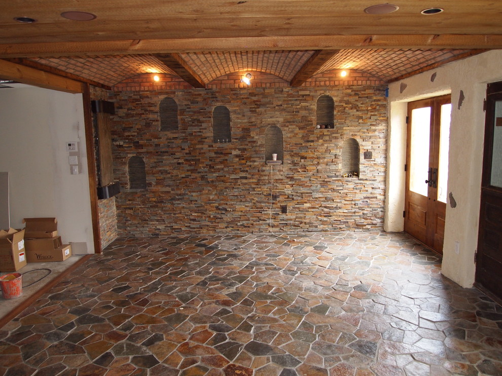 stone wall - Traditional - Family Room - Philadelphia - by Edmund ...