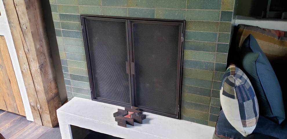 Teton Angle Iron Fireplace Doors - Modern - Family Room - Other - by ...