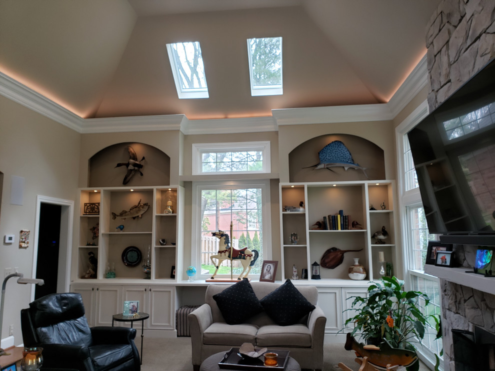 Ultracraft Custom Den Built Ins in Maple Crystal Lake Melted Brie w ...