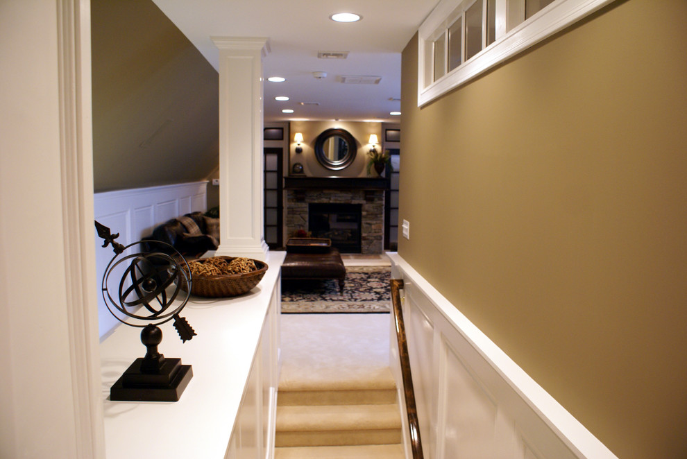 Walk Up Finished Attic Space in New Jersey - Contemporary - Family Room ...