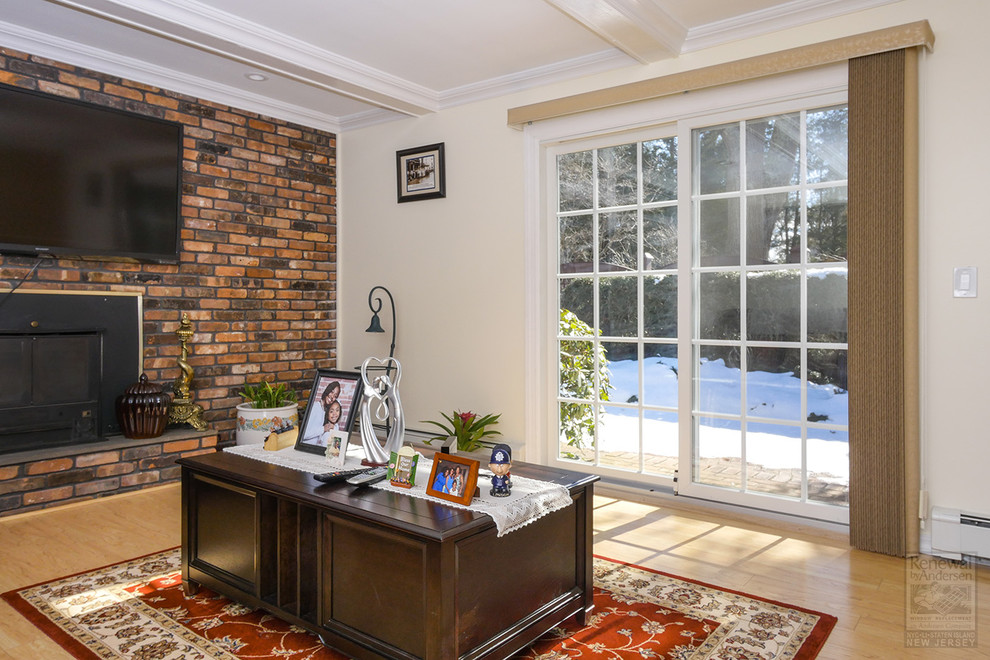 Warm Cozy Den with New Sliding Patio Door - Family Room - New York - by ...