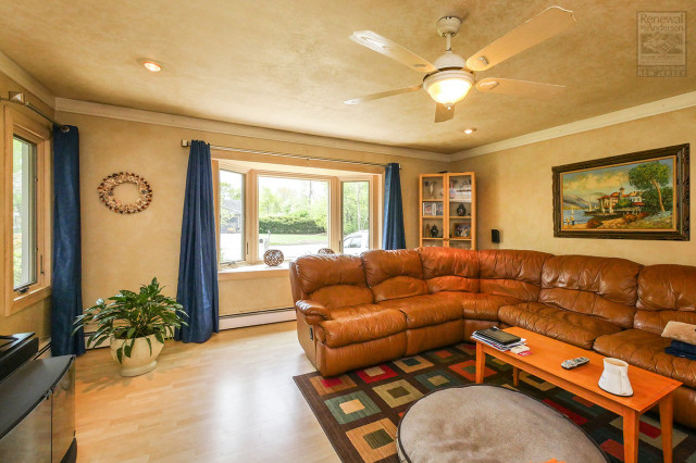 Welcoming Family Room with New Bay Window and Casement Window - Family ...