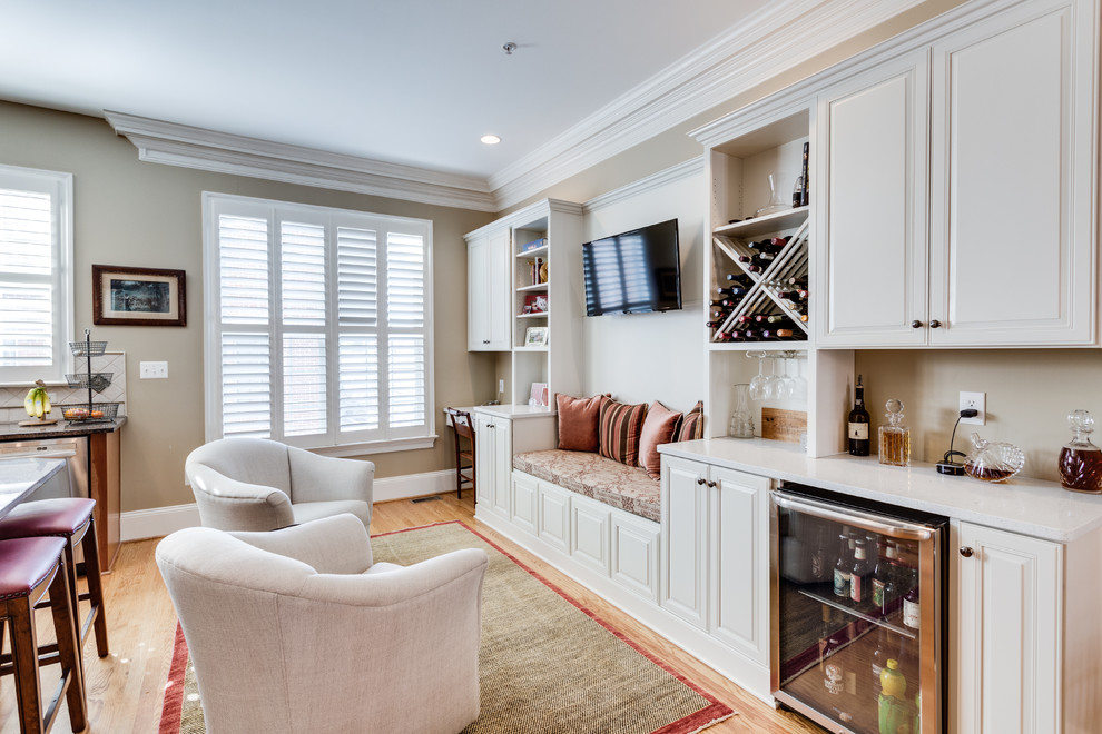 White Multi-Purpose Bar Desk Entertainment Center and Cabinet Seating ...