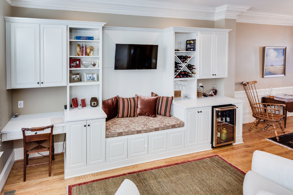 White Multi-Purpose Bar Desk Entertainment Center and Cabinet Seating ...