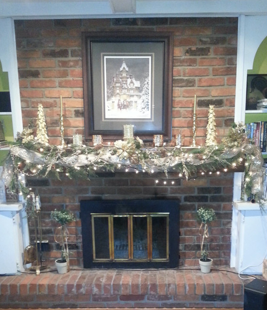 Whitewashing a 70s style red brick fireplace - Klassisch - Wohnzimmer ...