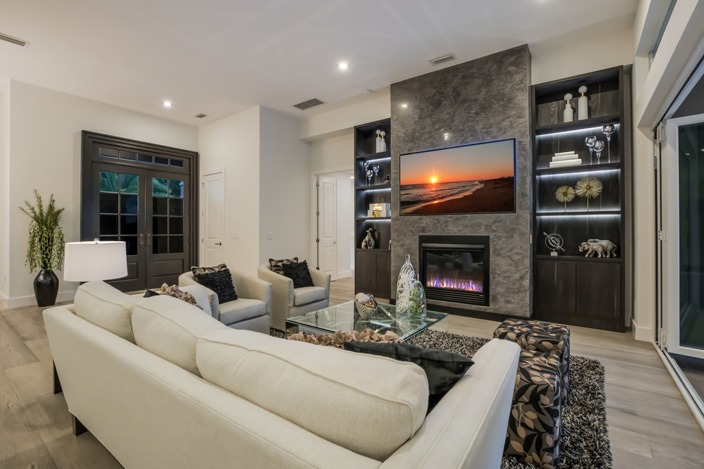 Whole House Remodel and Pool Addition Great Room - Modern - Family Room ...