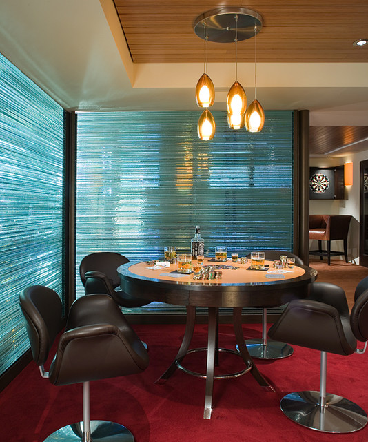 Wine Cellar and Gaming Room - Contemporary - Family Room - New York ...