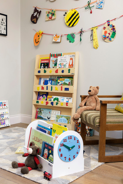 Reading Corner Natural Bookcase and White Book Box - Modern - Games ...