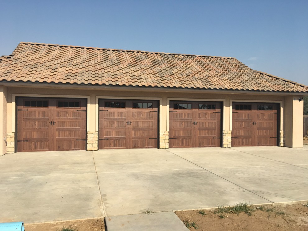 4 car custom garage. - Mediterranean - Garage - Other - by Mammoth ...