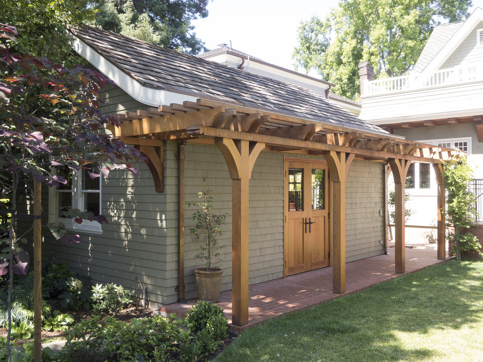 Alameda Residence Garage side trellis - Transitional - Garage - San ...