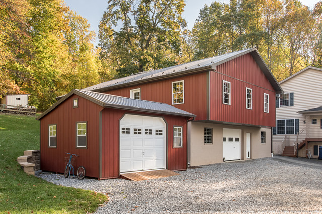 Amish Barn in Red and Bronze Metal Roofing and Siding - Country ...