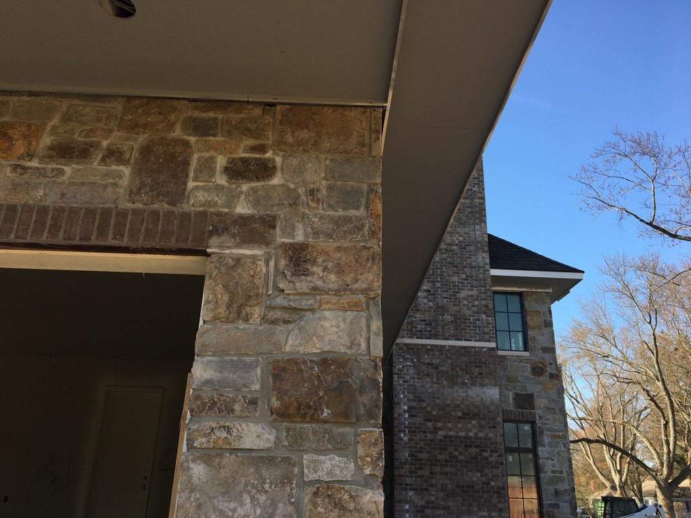 Autumn Ridge Natural Stone Veneer Exterior - Traditional - Garage ...