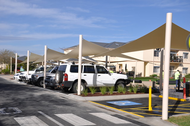 Carport Shade Sails - Modern - Garage - Melbourne - by Coolabah Shades ...