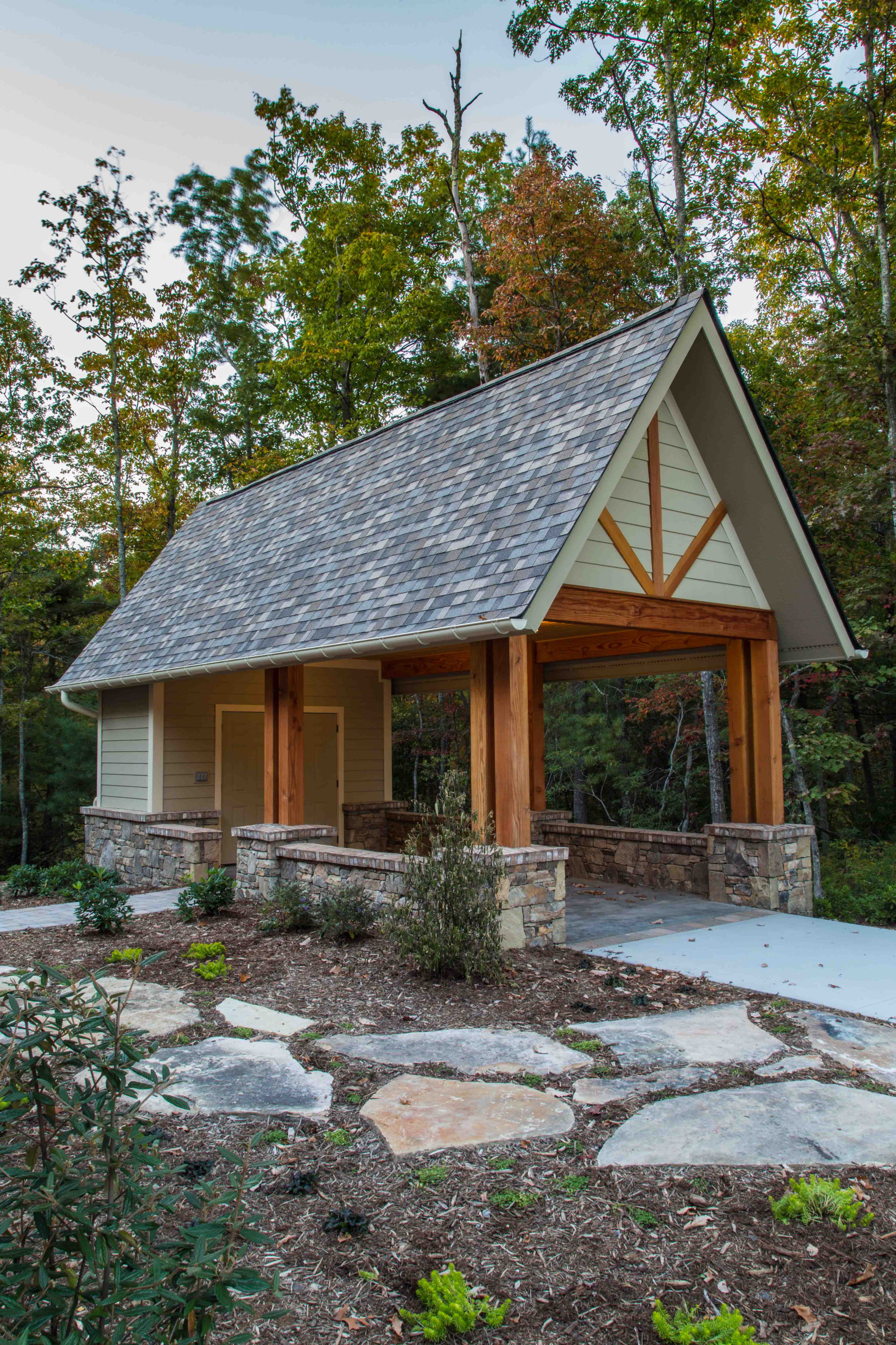 Rustic Detached Carport Big Canoe — J Smyth Design