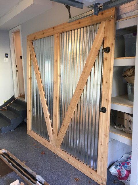 Custom Barn Door and Storage in Garage - Garage - Philadelphia - by JOE ...