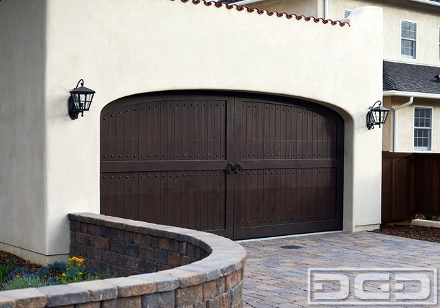 Custom-Made Spanish Mediterranean Garage Door Design With Deco Hardware ...