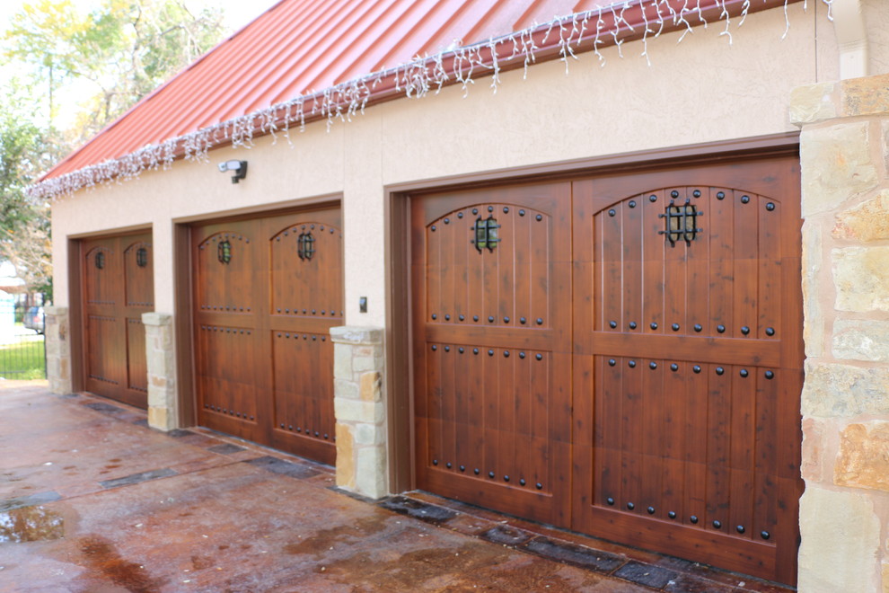 Custom Wood Door With Clovis Hardware - Mediterranean - Garage - Austin ...