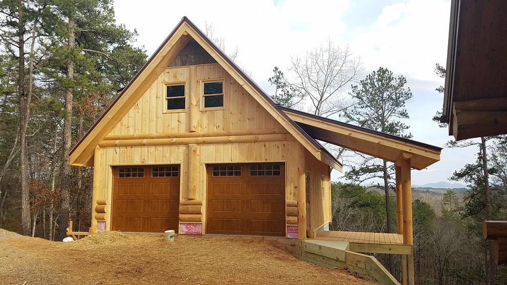 Detached garage Hybrid log/stick frame - Rustic - Garage - Atlanta - by ...