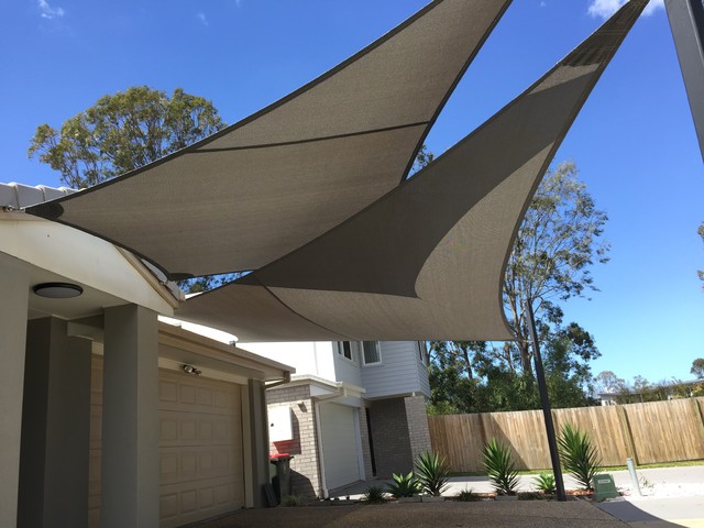 Driveway Shade Sail - Private Residence - Modern - Garage - Brisbane ...