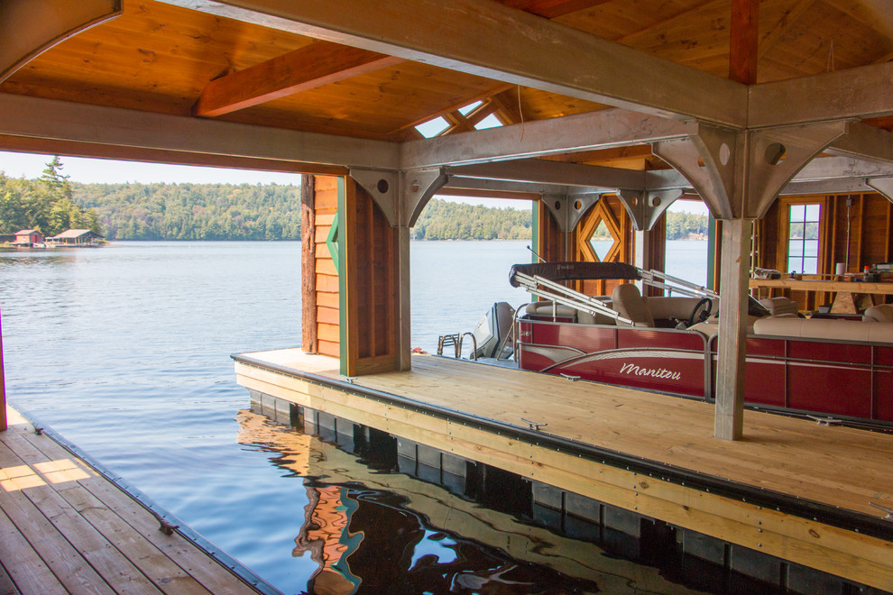 Floating Adirondack Boathouse - Rustic - Garage - Other - by The Dock ...