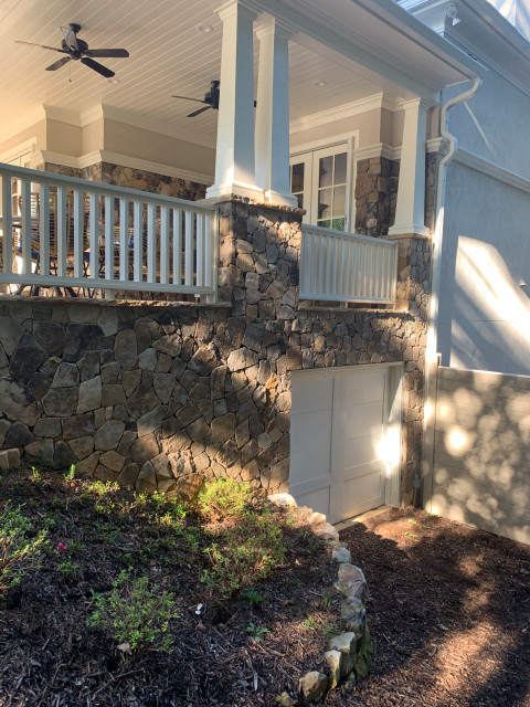 Grand Southern Porch + Custom Golf Cart Garage - Traditional - Garage ...