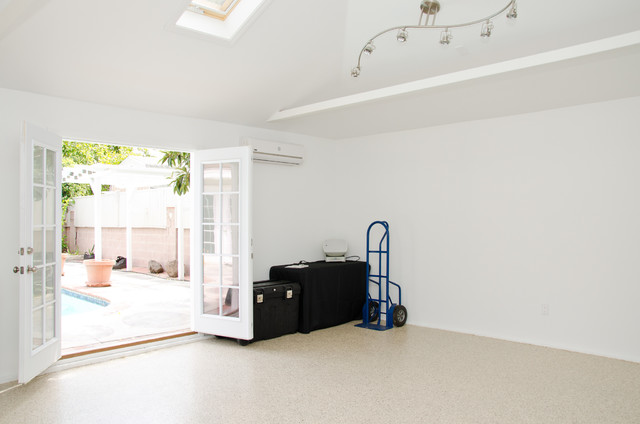 Hall - Garage Conversion to Office - Contemporary - Garage - Los ...