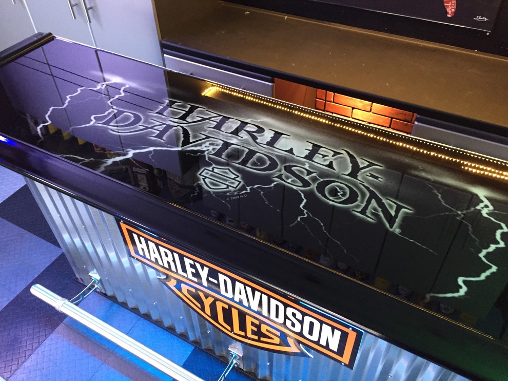 Harley garage man cave - Garage - Other - by Custom Storage Solutions ...