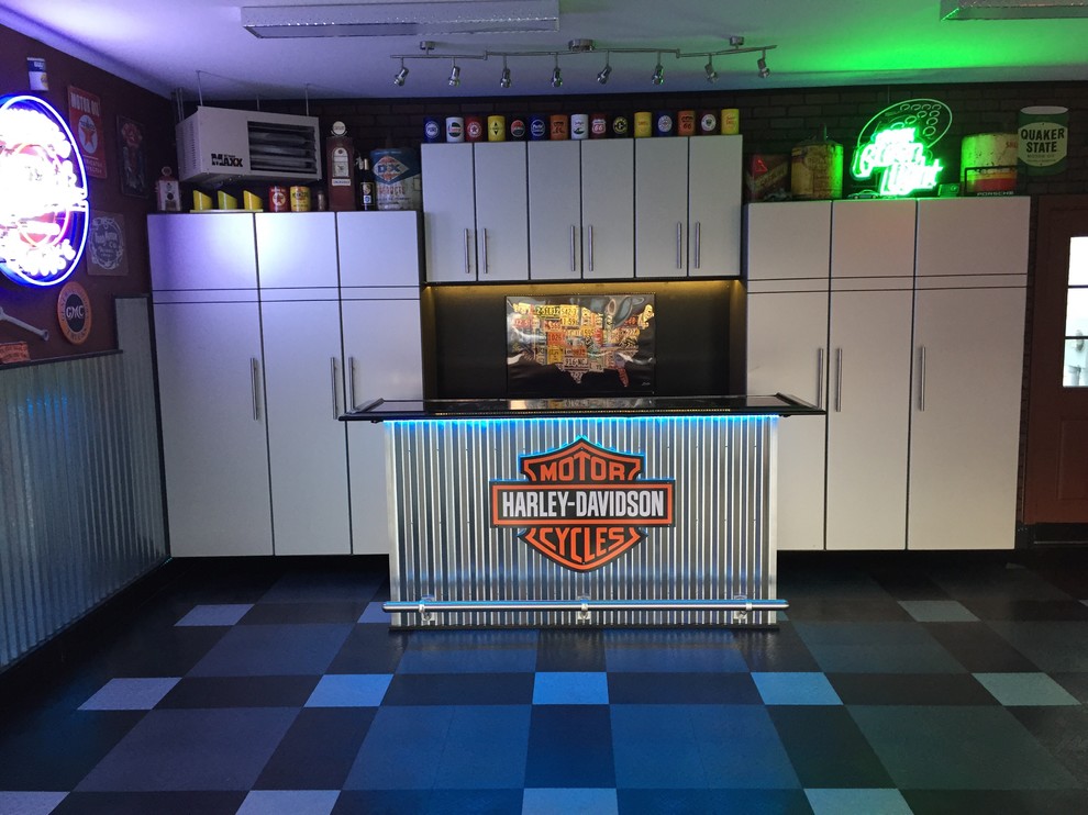 Harley garage man cave - Garage - Other - by Custom Storage Solutions ...