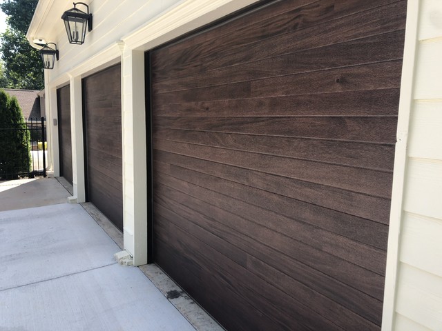 Modern Steel Faux Wood Plank Garage Door - Modern - Car Porch - Atlanta ...