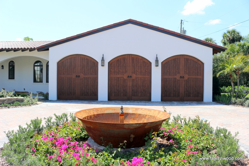 Old World Pecky Cypress Garage Doors - Mediterranean - Garage - Orlando ...