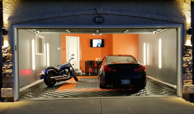 RaceDeck Garage Flooring in Cool Home Garage - Garaje - Nueva York - de ...