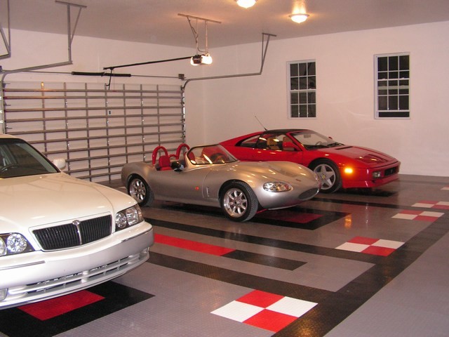 RaceDeck Garage Flooring in English Car Garage - - Traditional - Garage ...