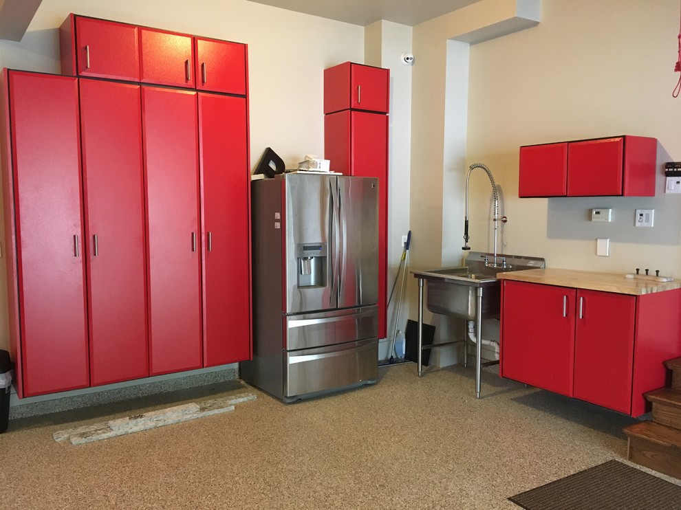 Racing Red Garage storage - Traditional - Garage - Bridgeport - by ...