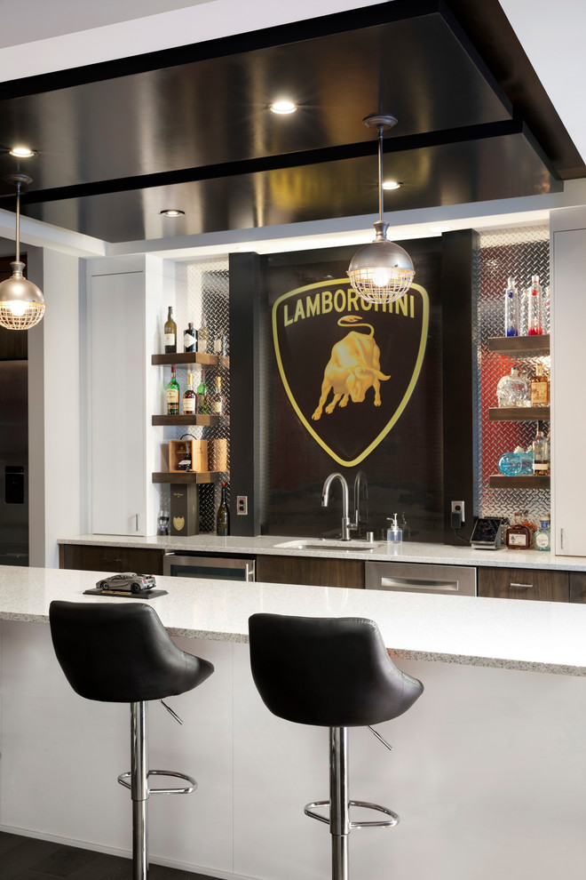 Sleek Medina Garage Condo Remodel - Modern - Home Bar - Other - by ...