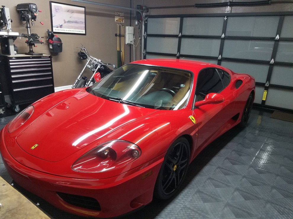 SoCal Home Garage with RaceDeck Garage Flooring - Ferrari & Harley ...