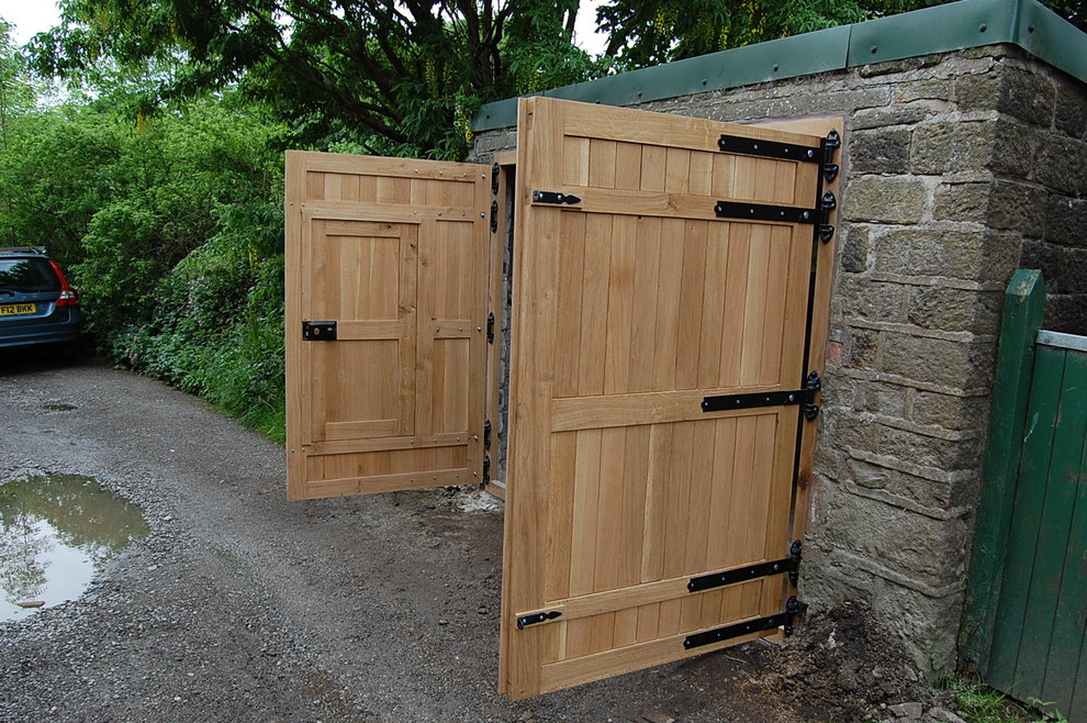 Solid Oak garage doors - Traditional - Garage - Manchester - by Redfern ...