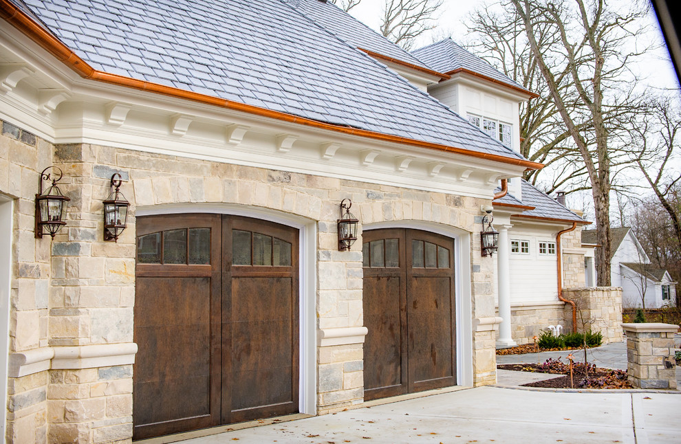 Stained Wood Garage Doors - Garage - Chicago - by Schwarz Lewis Design ...