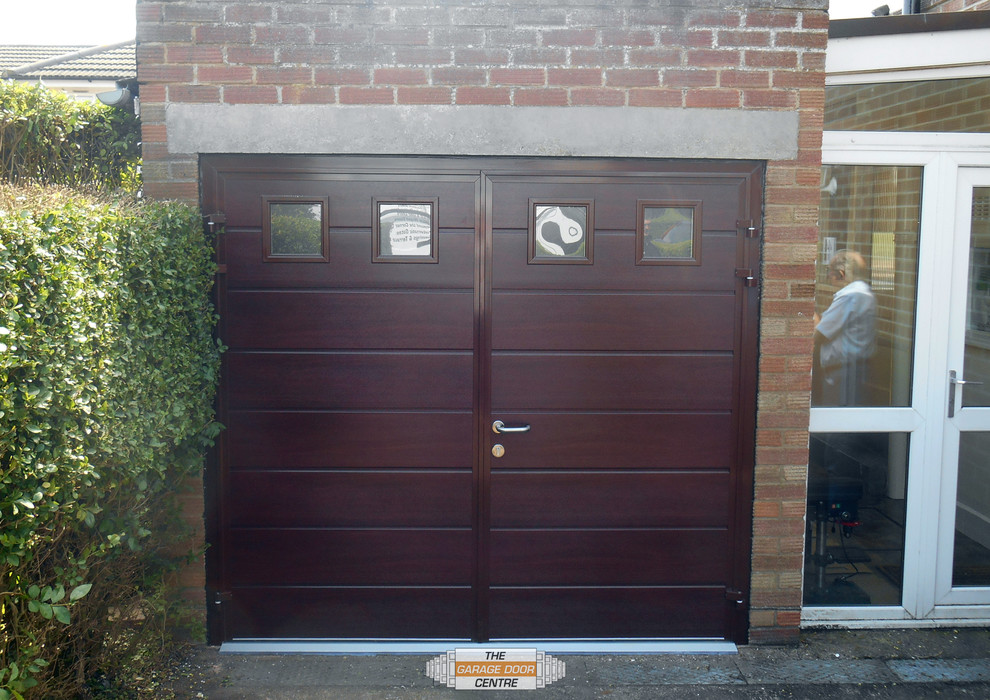 Steel Side Hinged Garage Door with Windows - Contemporary - Garage ...