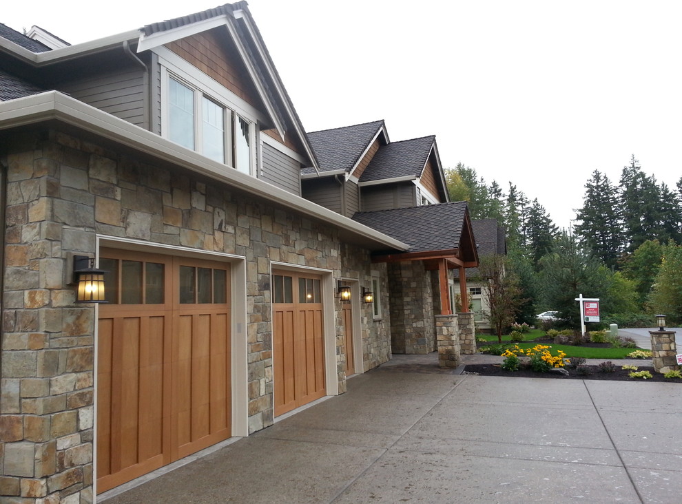 Stone Veneer - Rustic - Garage - Portland - by Brown Bros. Masonry | Houzz