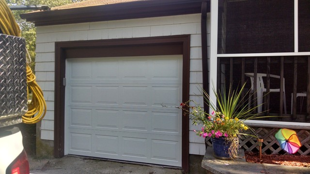 White Short Panel Sectional Garage Door - Traditional - Garage - Boston ...