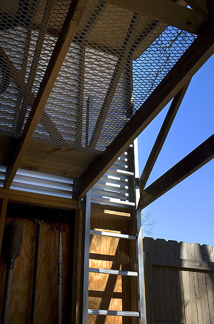 Wood Trusses, Metal Louvers, Wire Mesh - Craftsman - Garage - Houston ...