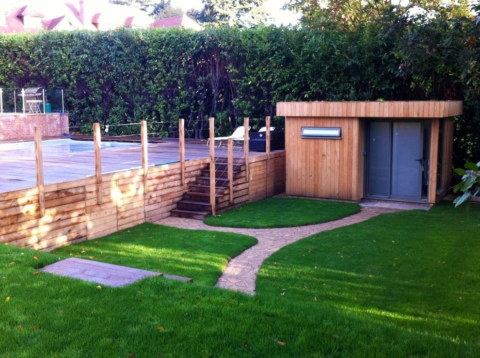 Outdoor Pool - Contemporary - Shed - London - by Cool Gardens Landscape ...