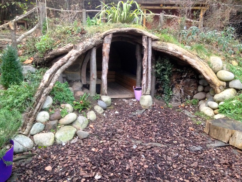 Simple Hobbit Hole 'cave' for a school - Rustic - Garden Shed and ...