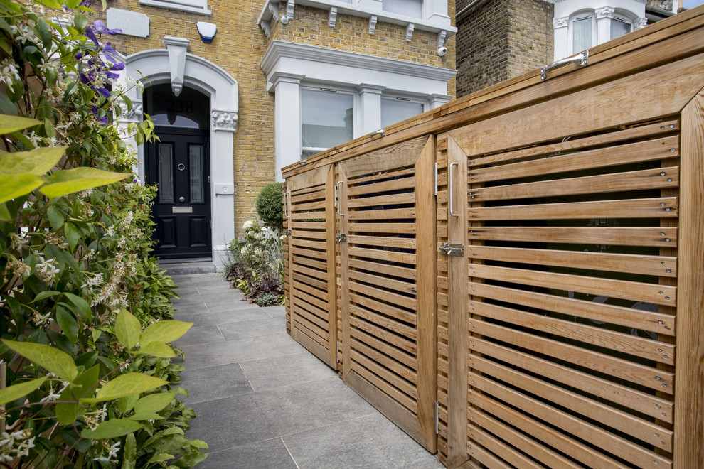 A modern, enclosed front garden driveway - Modern - Landscape - London ...