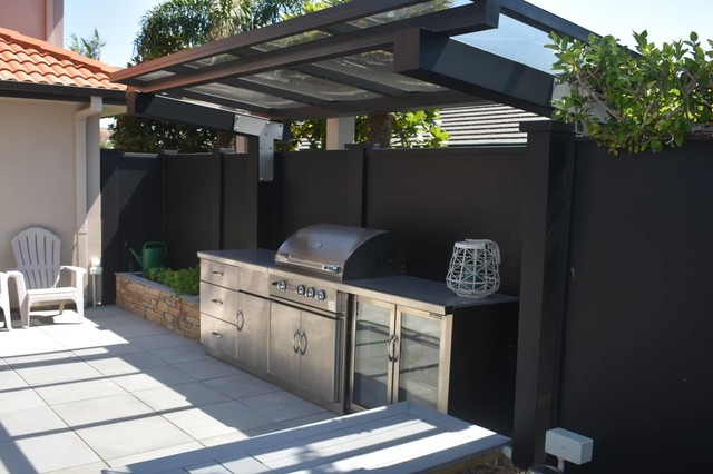 An outdoor lounge and bbq area project in Papamoa - Eclectic - Garden ...