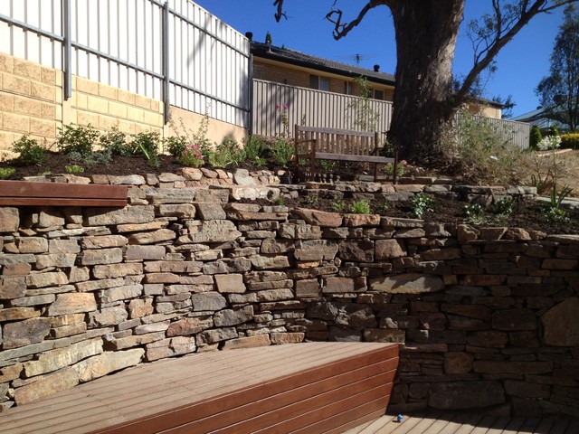 Bluestone Retaining Walls - Modern - Garden - Adelaide - by Adelaide ...