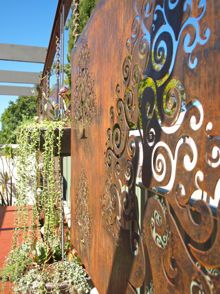 corten steel garden screens - Contemporary - Landscape - Perth - by ...