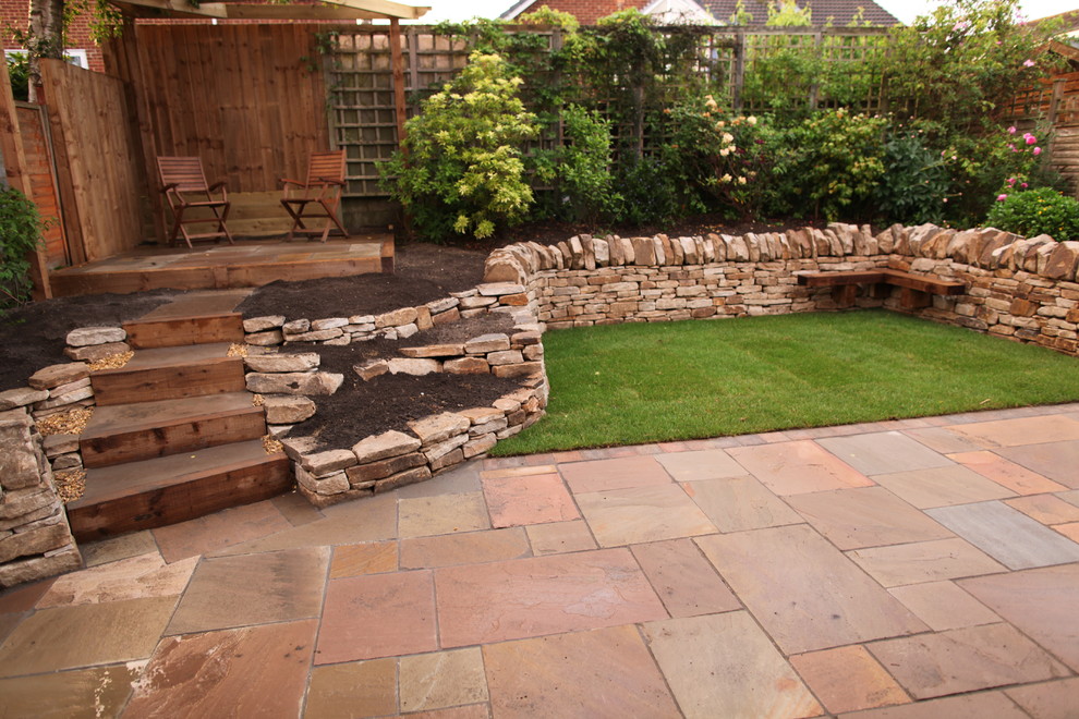 Dry-stone wall and Indian Sandstone - Rustic - Garden - Other - by T ...
