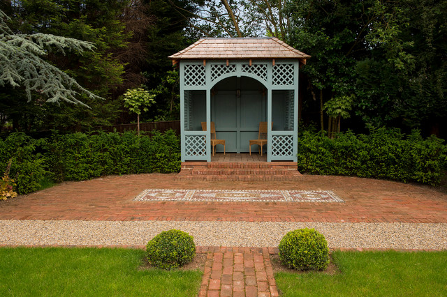 Formal parterre garden feature paving and Grotto - Traditional - Garden ...
